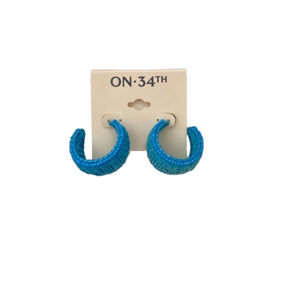 ON 34th | Jewelry | Nwt On 34th Blue Hoop Earrings | Poshmark